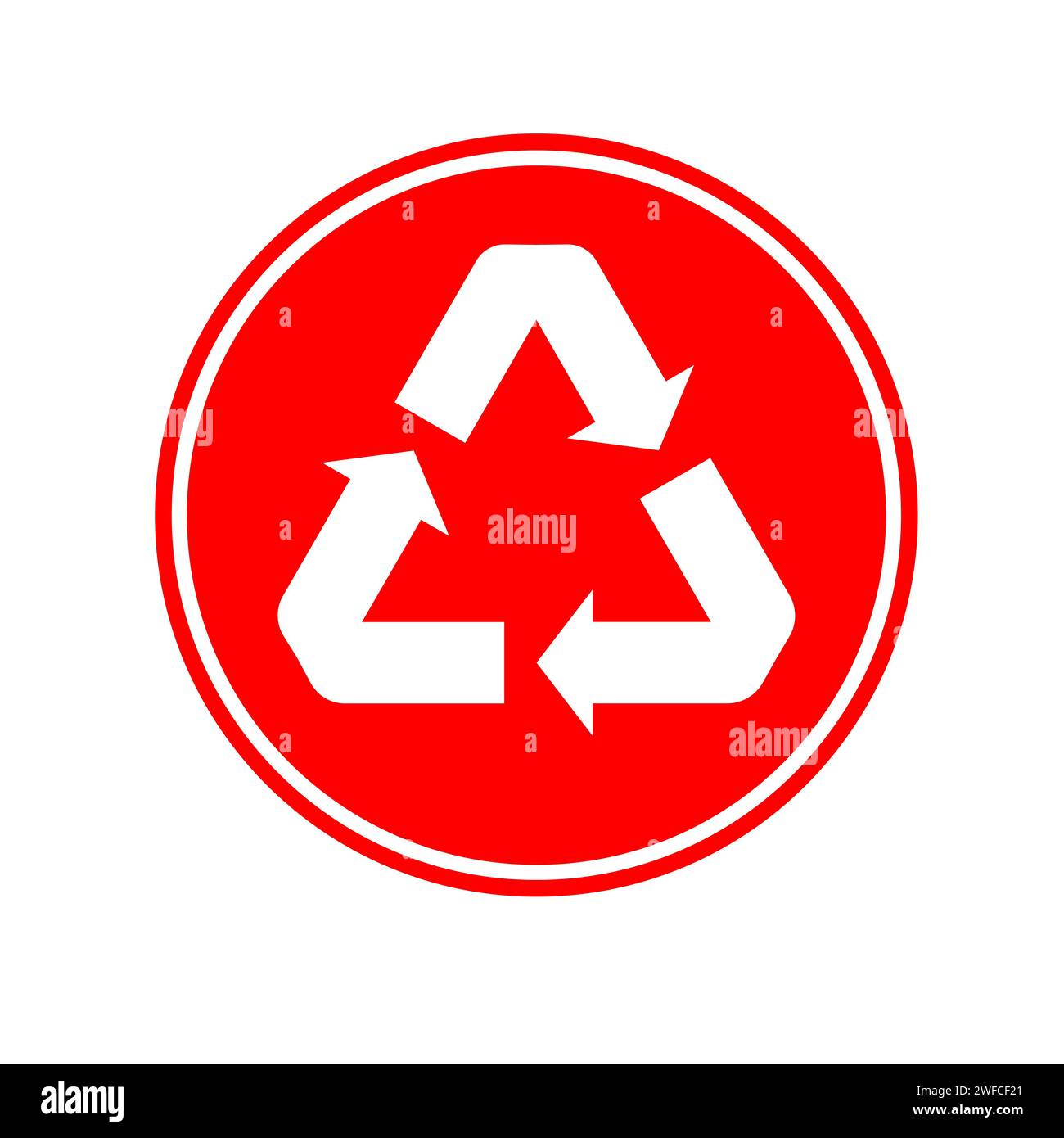 Red recycling sign. Planet earth. Icon symbol. Vector illustration. stock image. EPS 10 Stock ...