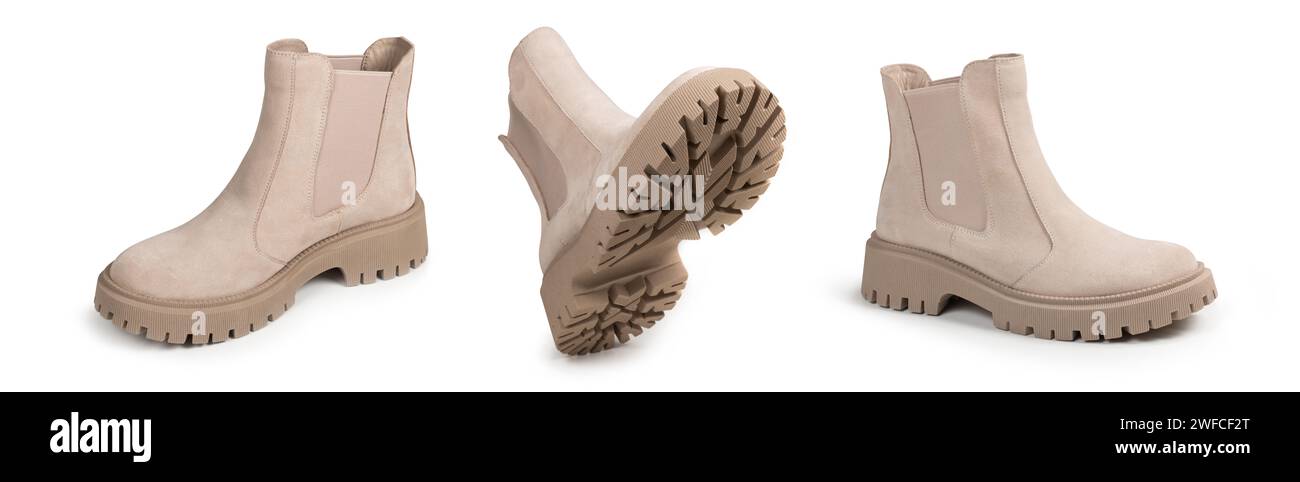 women's half-boots on a white background. Stylish demi-season women's ...