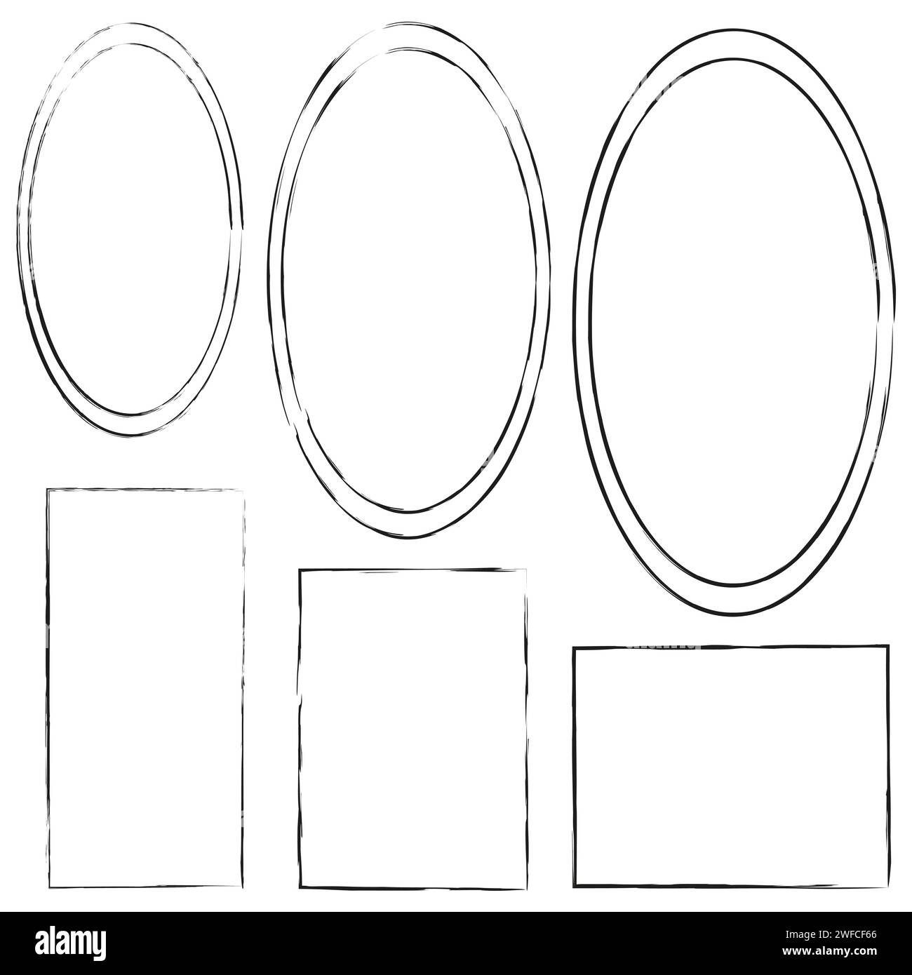 Grunge square frames. Brush frames of various shapes. Frames for ...