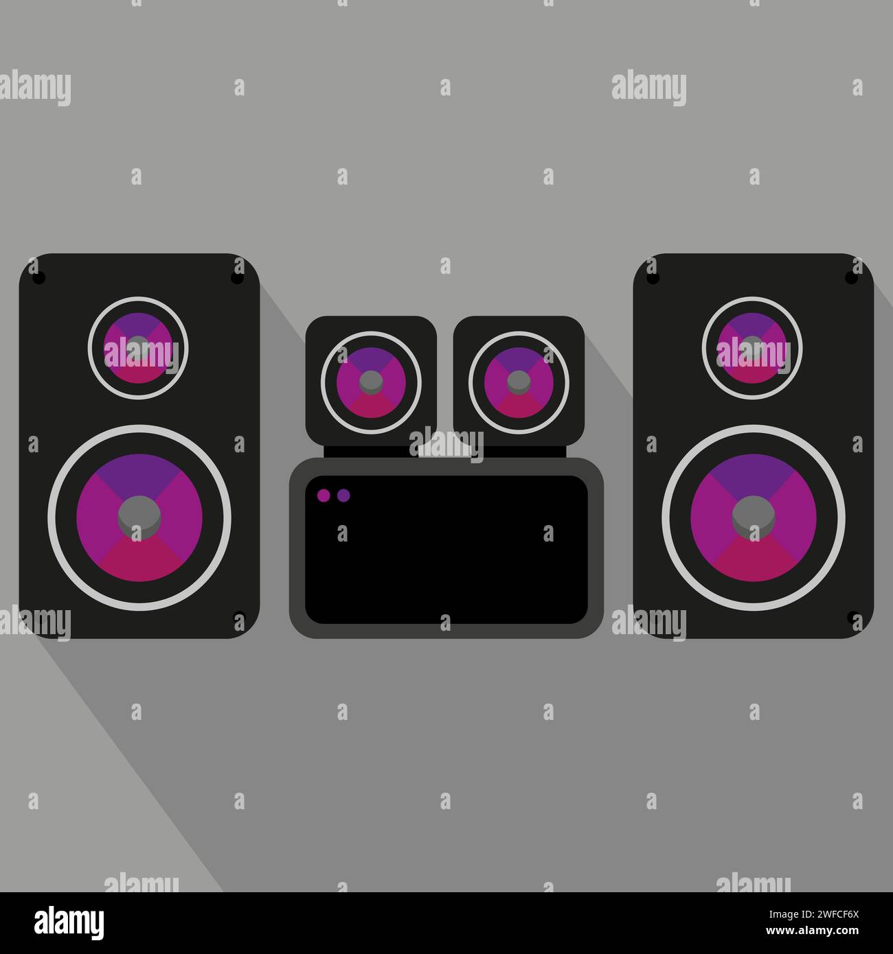 audio system drawing. Modern technology. Vector illustration. Stock ...