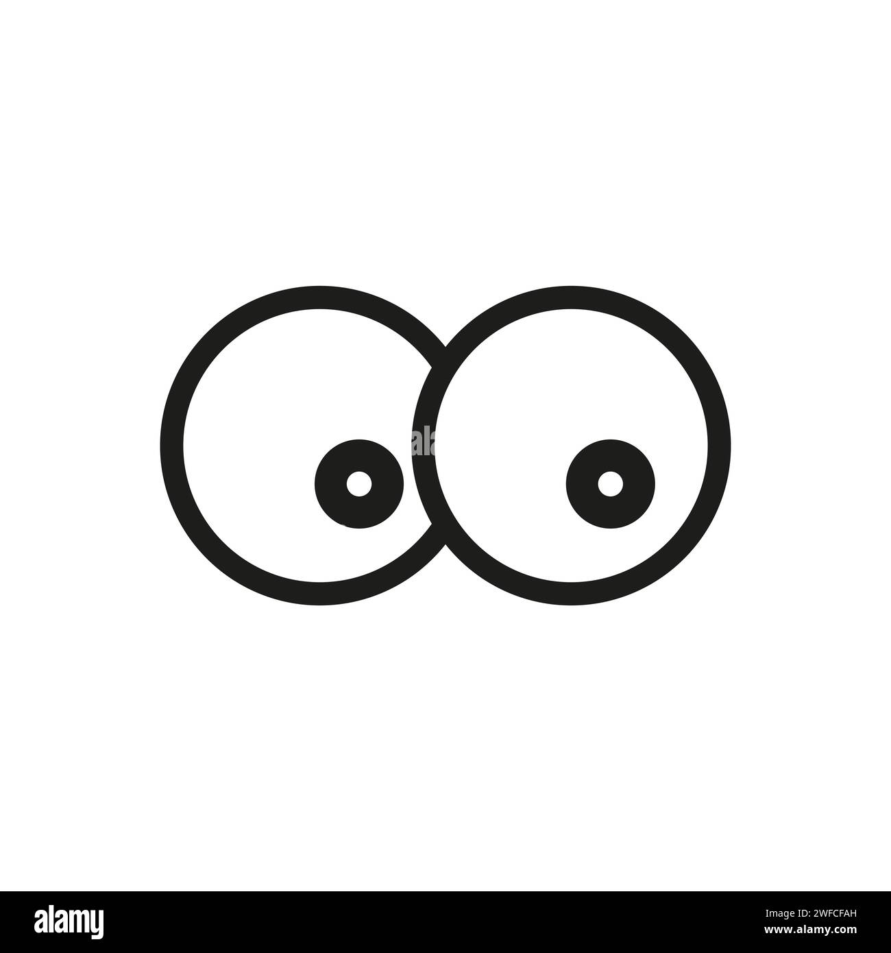 Abstract icon with two cartoon eyes icon. Symbol face. Vector ...