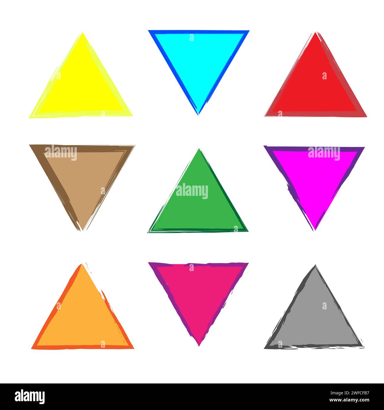 Colorful colored triangles shapes. Geometric art print. Geometric shape ...