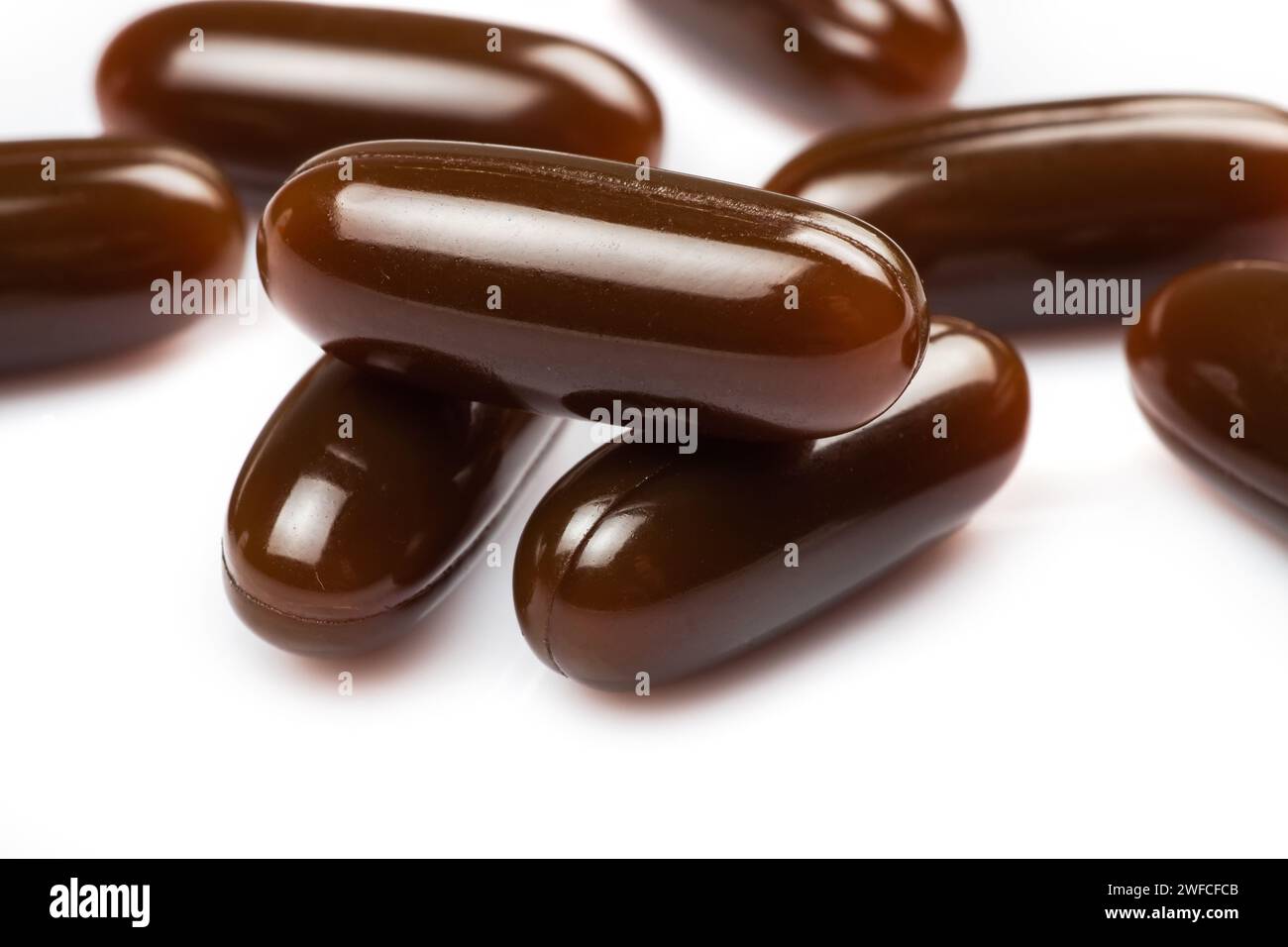 Lecithin gel pills capsule on white background. Soy lecithin benefits ...