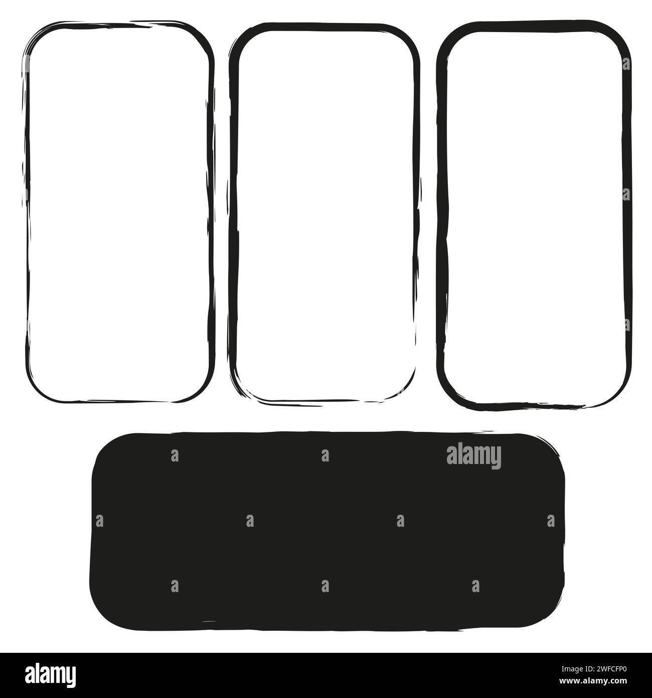 black grunge frames. Edge frame. Abstract texture. Vector illustration ...