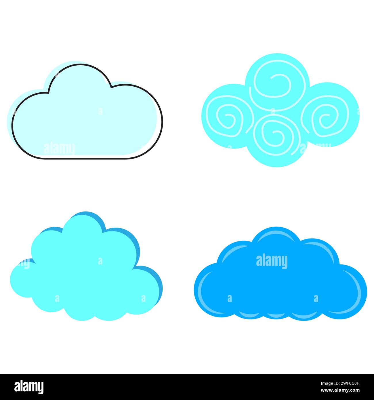 Cartoon clouds. Cloud network. Cloud technology. Vector illustration ...
