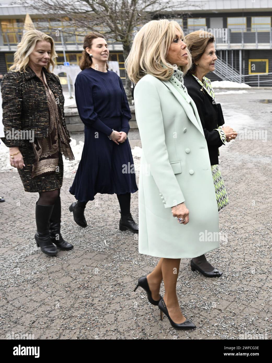 Queen Silvia and Mrs Brigitte Macron visit Rinkebyskolan, in Stockholm ...