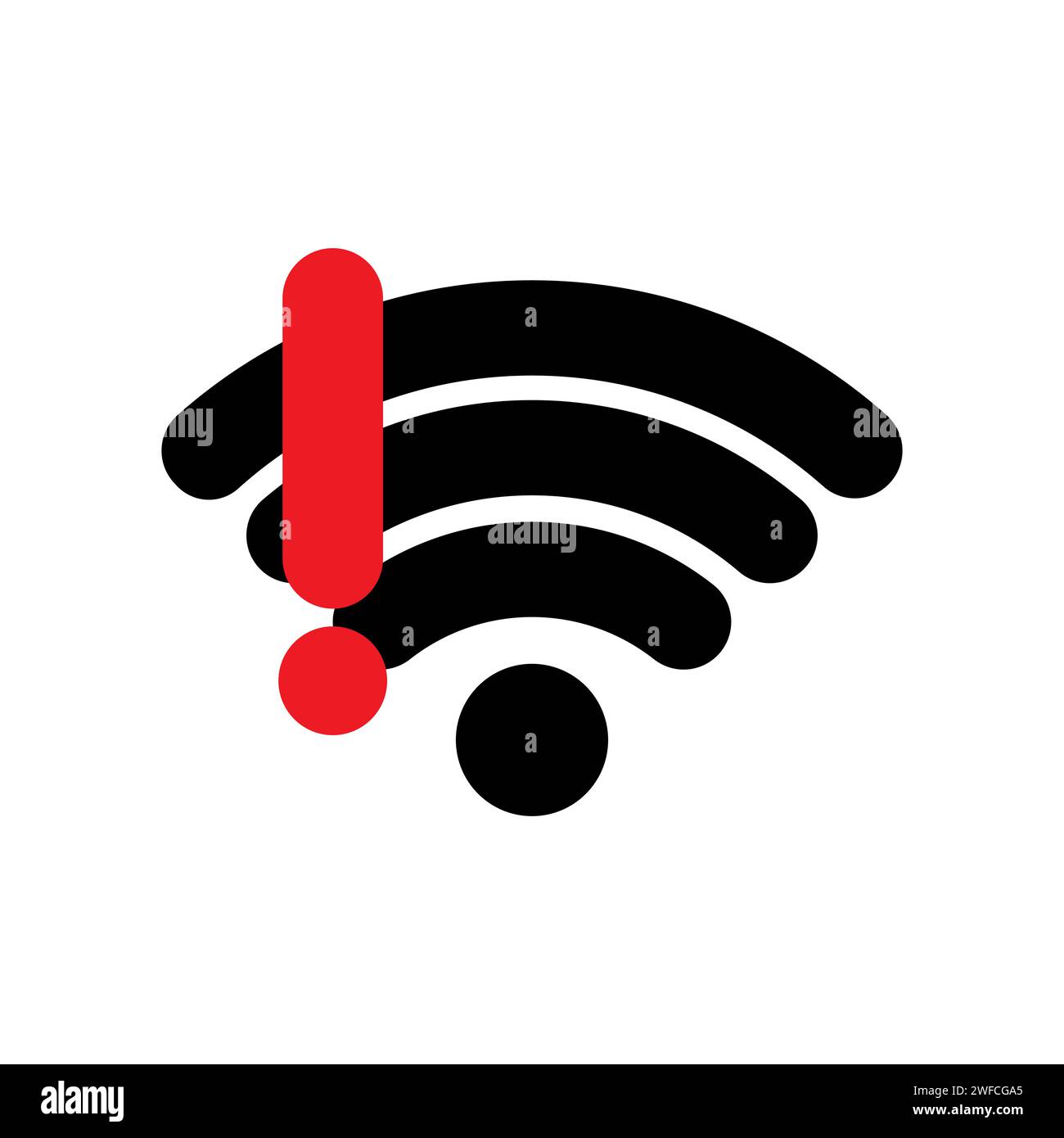 Wifi exclamation mark. Communication technology. Internet technology ...