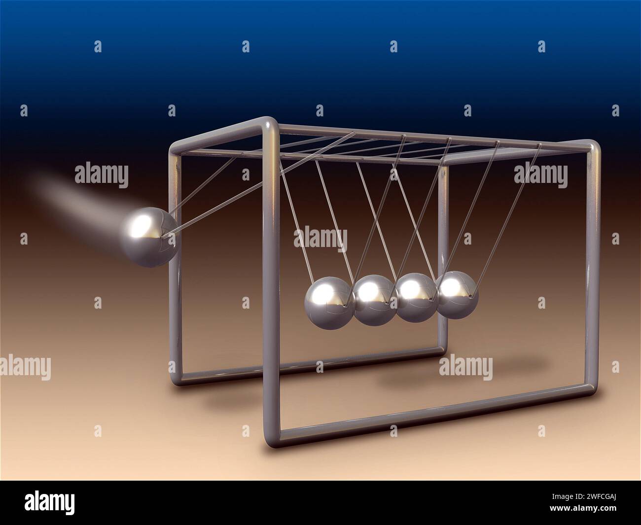 Newton's cradle experiment Stock Photo - Alamy