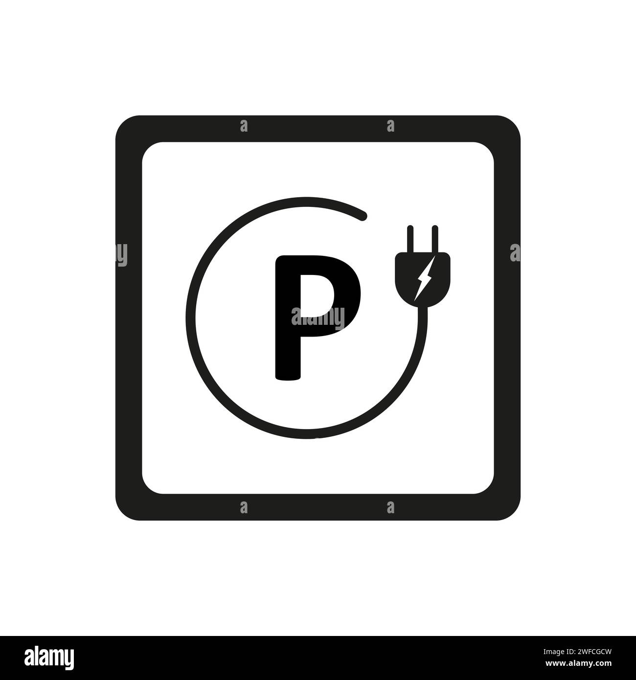 Electric parking sign. Vector illustration. EPS 10 Stock Vector Image ...