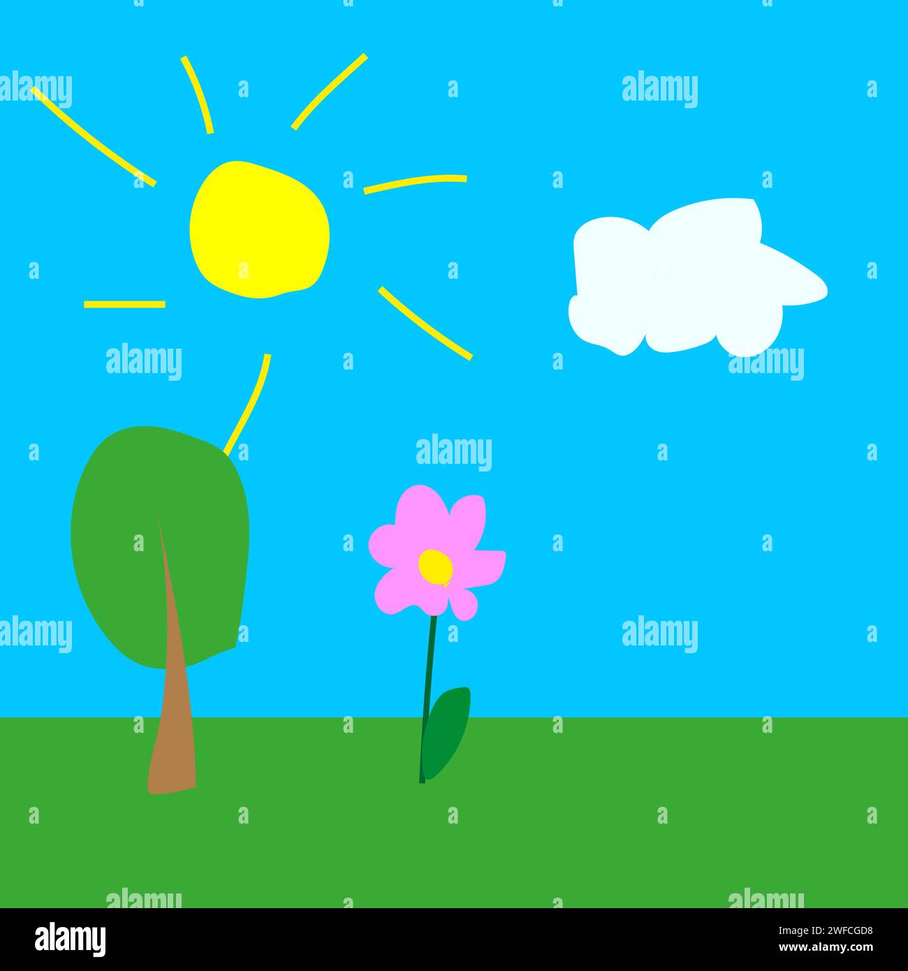 drawing sun grass. Vector illustration. stock image. EPS 10 Stock ...