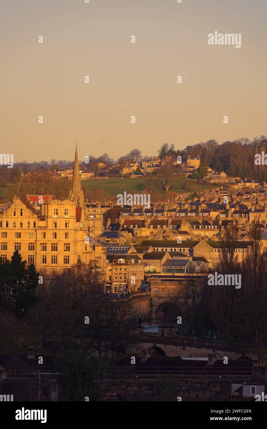 Winter morning golden sunrise light in Bath Stock Photo - Alamy