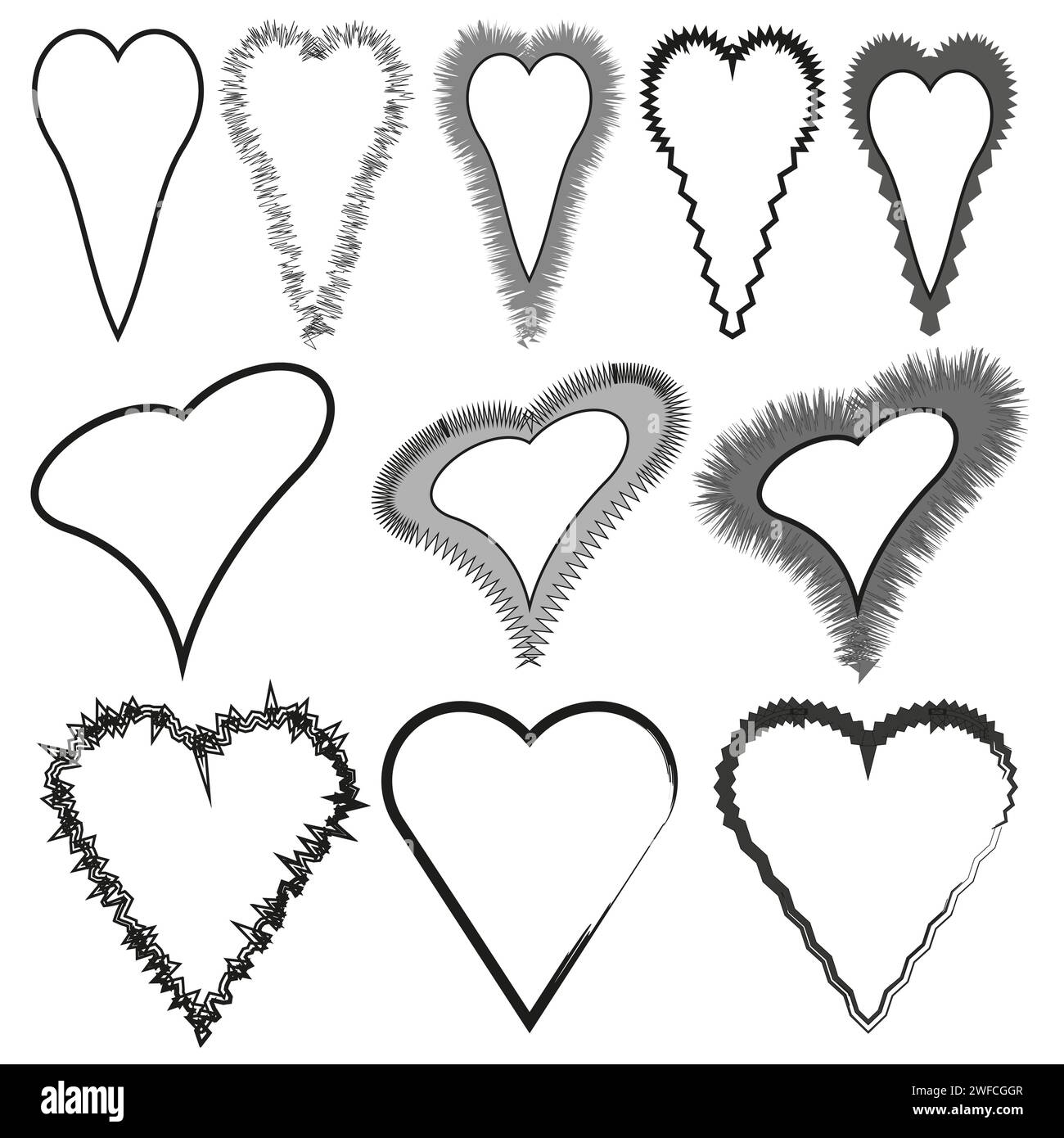 different hearts for celebration design. Vector illustration. Stock ...