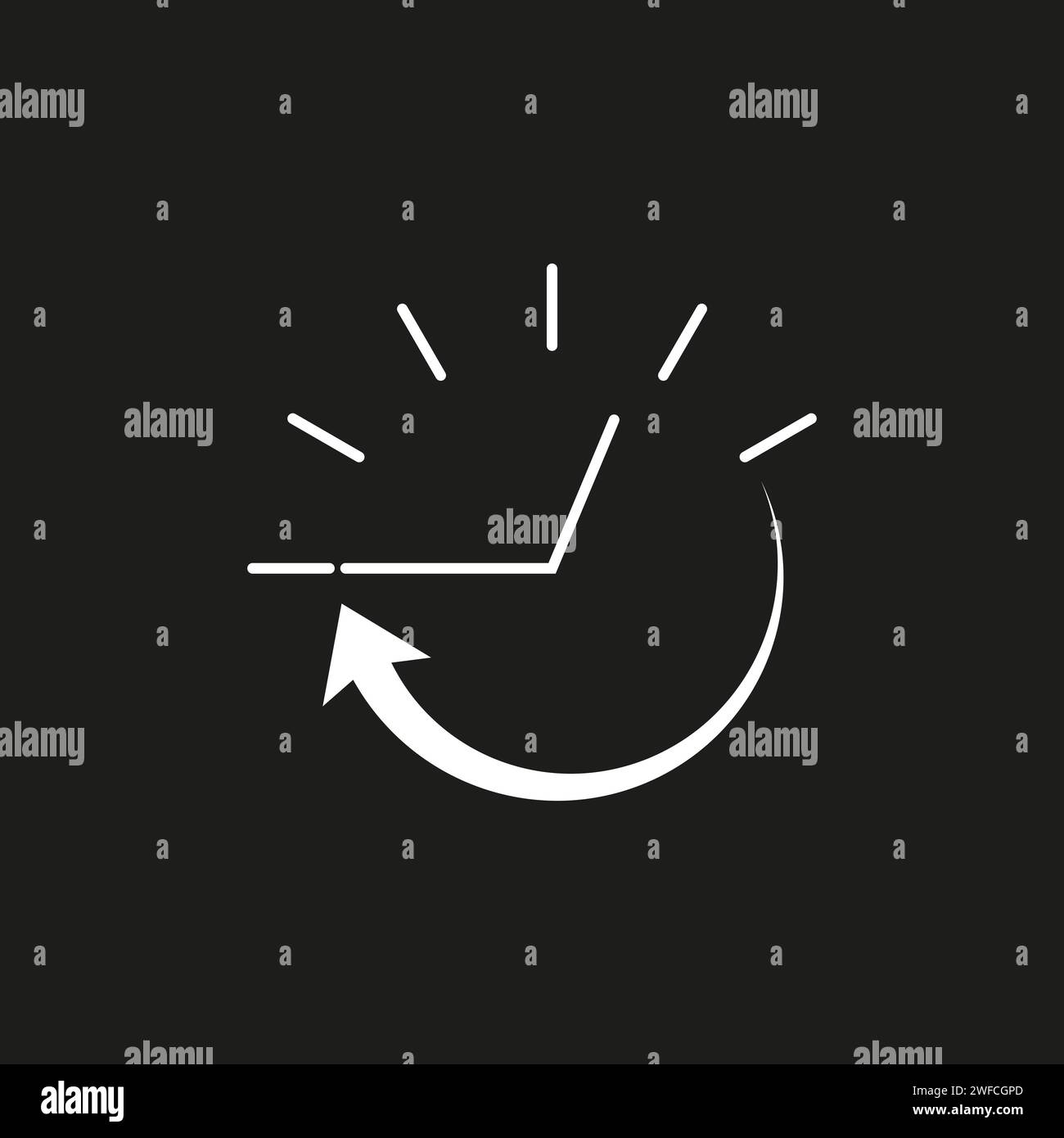 arrow clock on black background. Time clock. Vector illustration. EPS ...