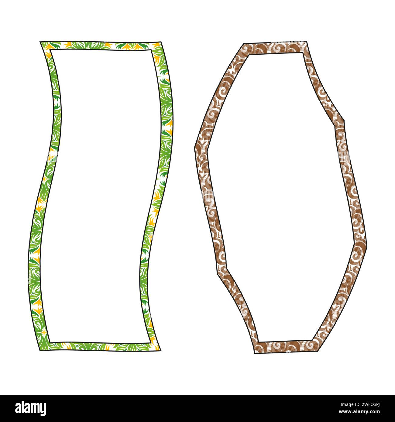 Different frames in cartoon style. Contemporary design. Square frame ...