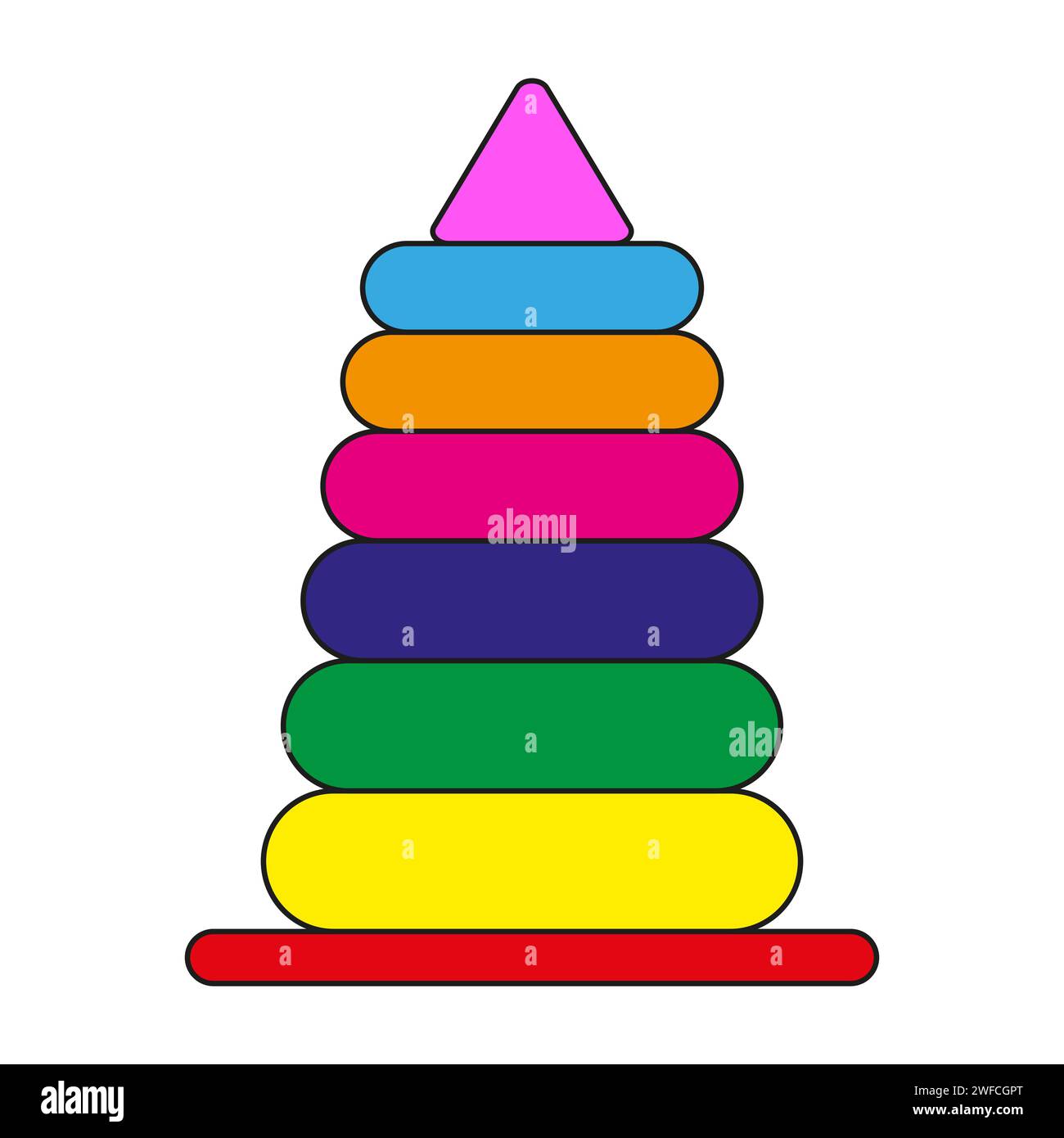 Childrens pyramid. Children's toy. Color pyramid. Vector illustration ...