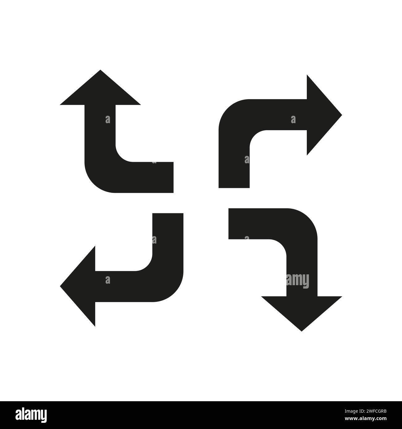 black corner arrows on white background. Vector illustration. EPS 10 ...