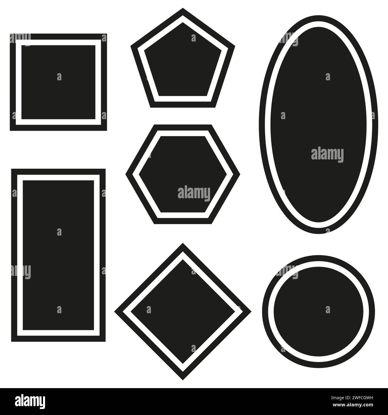 black frame shapes. Cloud icon. Square balloon. Banner template ...