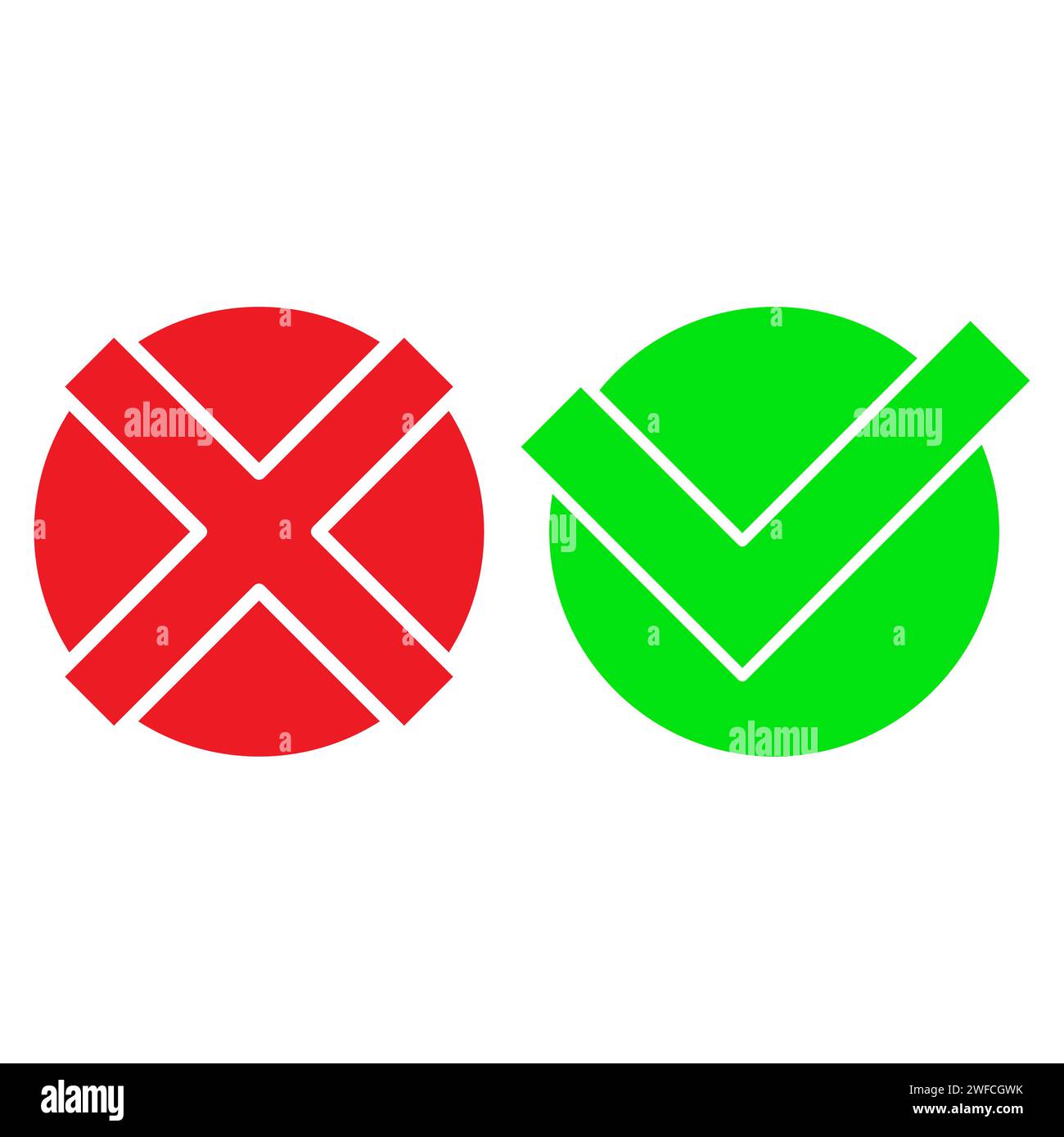 Cross tick in flat style. Checkbox icon. Cross symbol. Tick icon ...