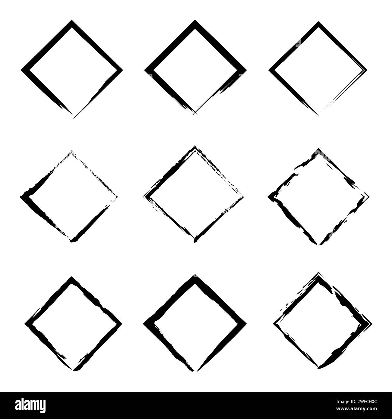 Brush squares. Hand drawn frame set. Design element. Vector ...