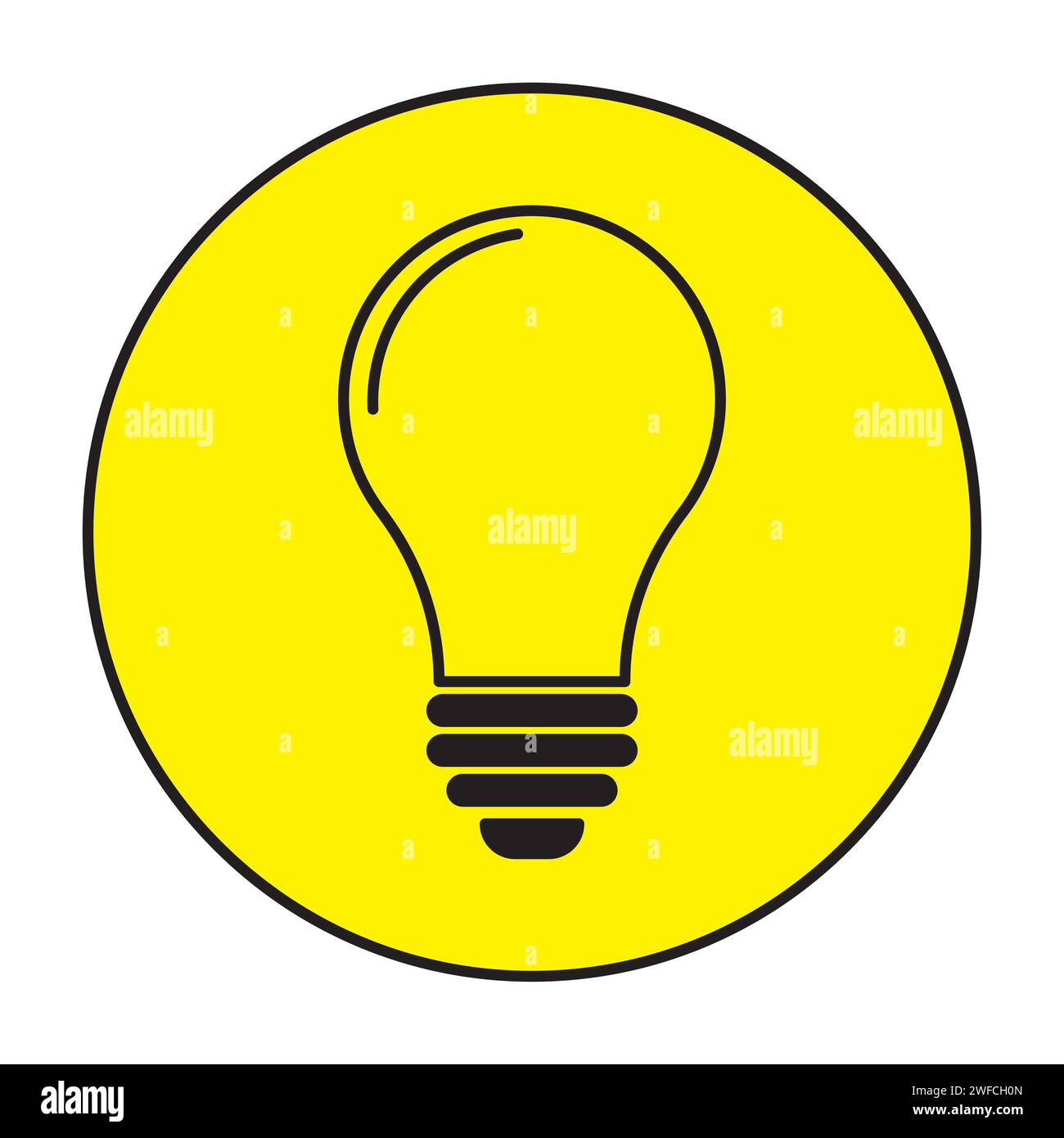 Light bulb yellow circle for concept design. Environment conservation ...