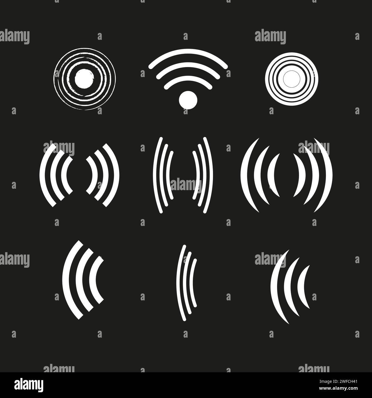 Wifi icons black background. Internet network concept. Vector ...