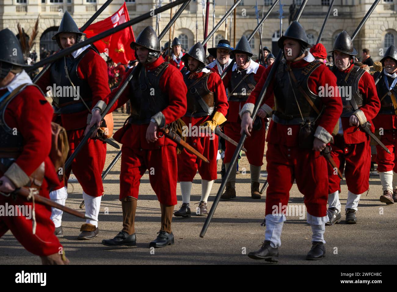 Members of The King's Army of the English Civil War Society commemorate ...