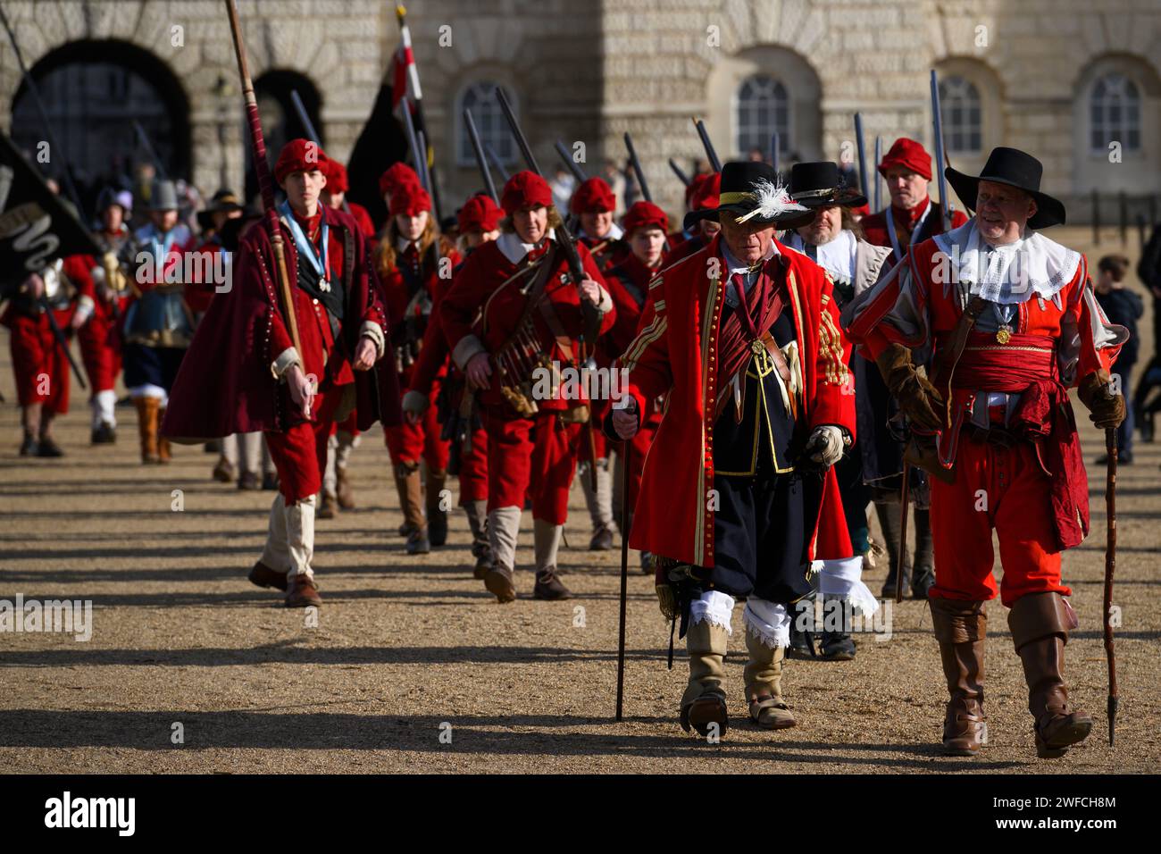 Members of The King's Army of the English Civil War Society commemorate ...