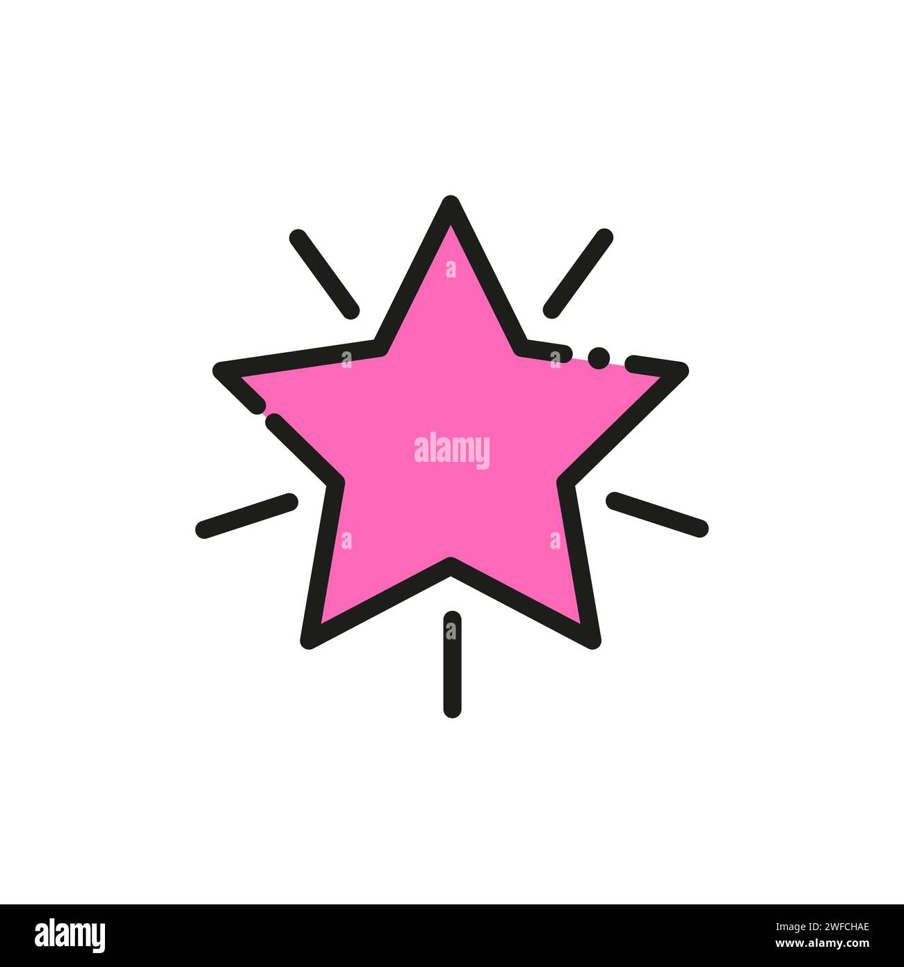 Modern pink star, great design for any purposes. Shine effect. Star ...