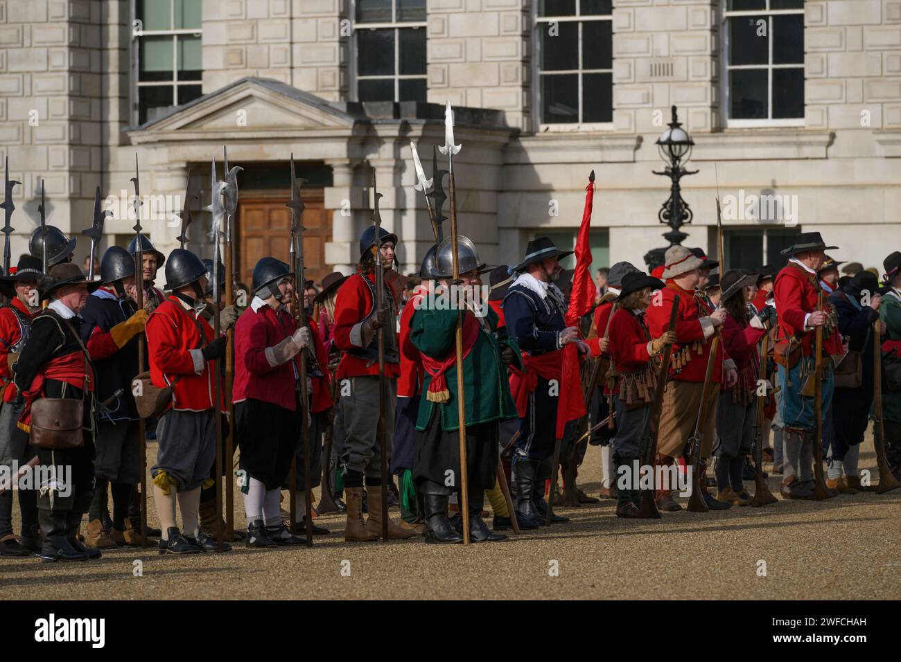 Members of The King's Army of the English Civil War Society commemorate ...