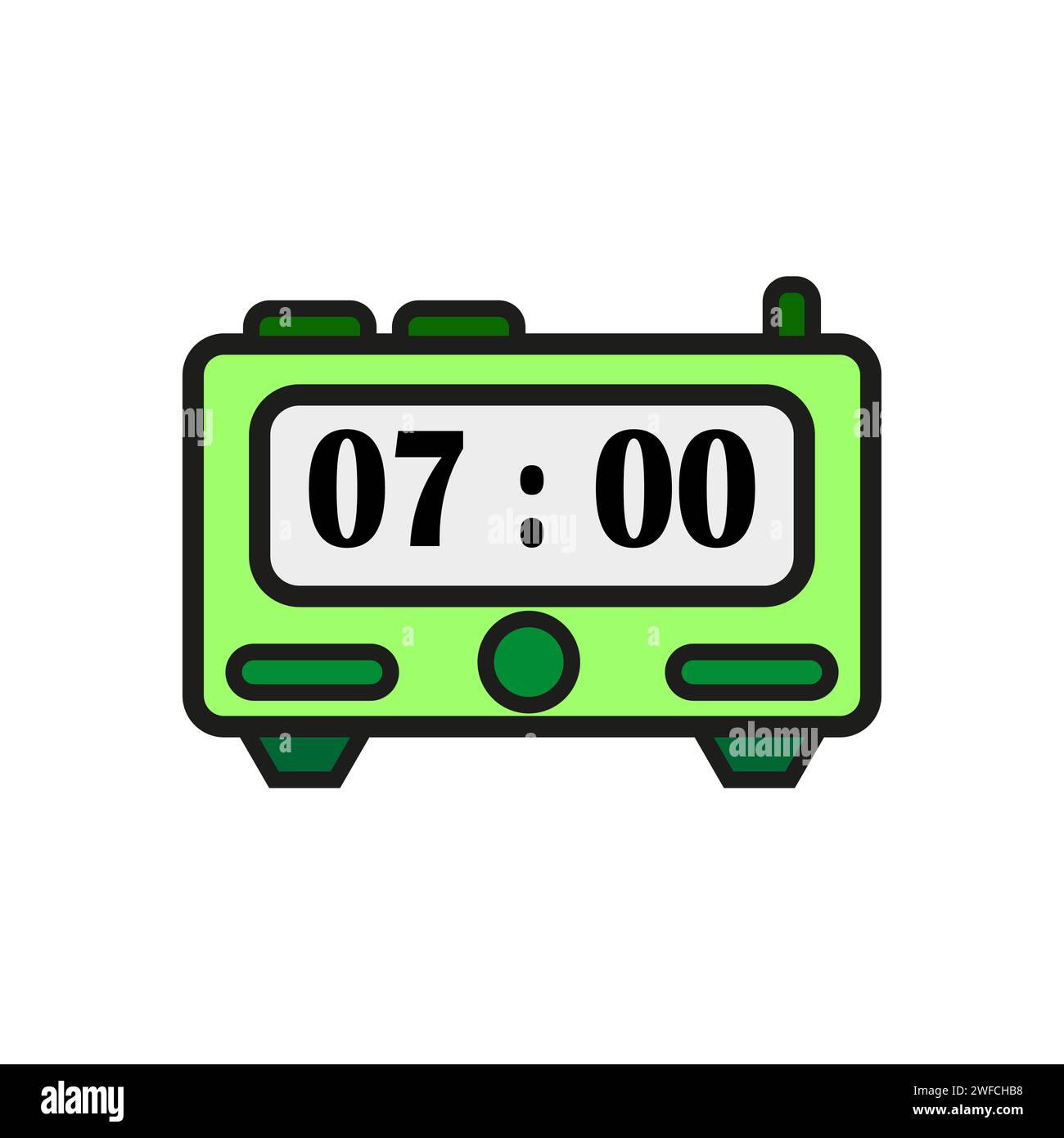 alarm clock numbers in retro style. Time clock. Vector illustration ...