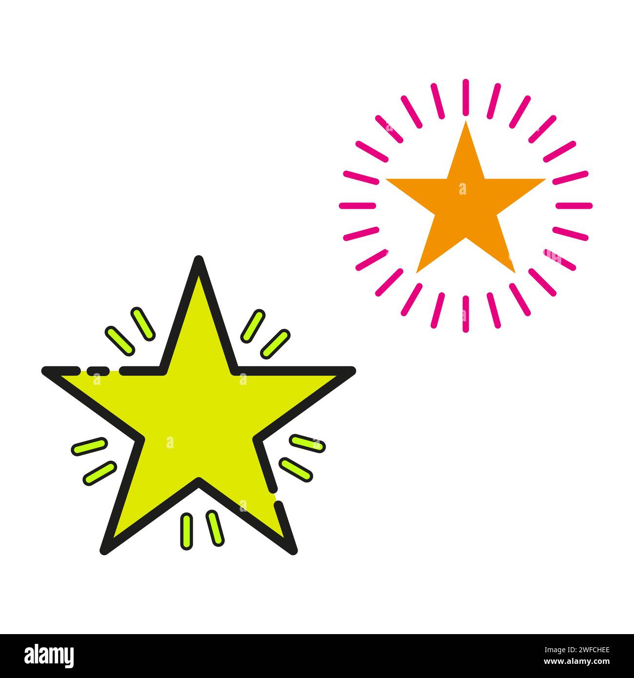 Colored star icons. Star icon. Vector illustration. Stock image. eps 10 ...