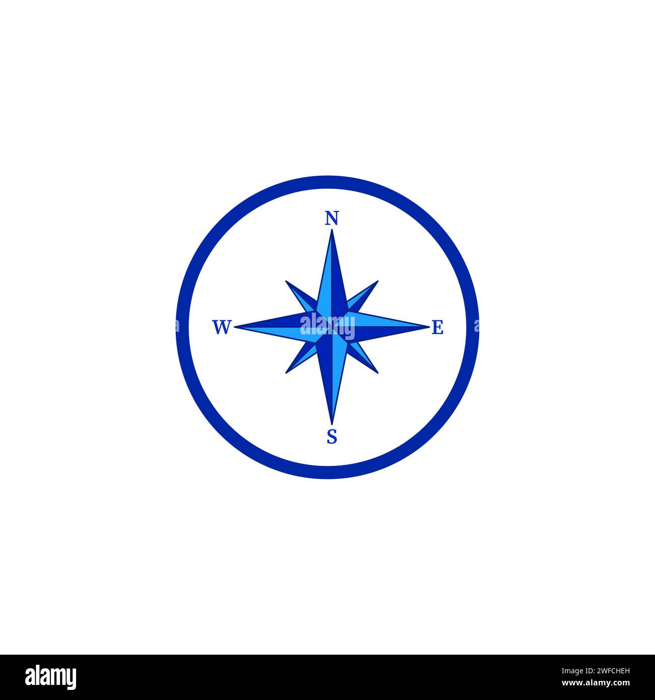 Blue Compass Rose Transparent