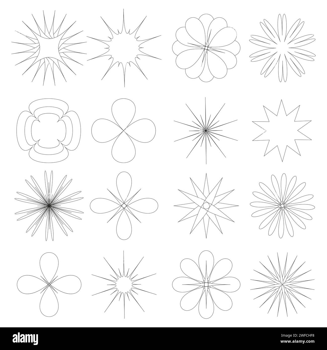 icon Geometric flowers. Vector illustration. Stock image. EPS 10 Stock ...