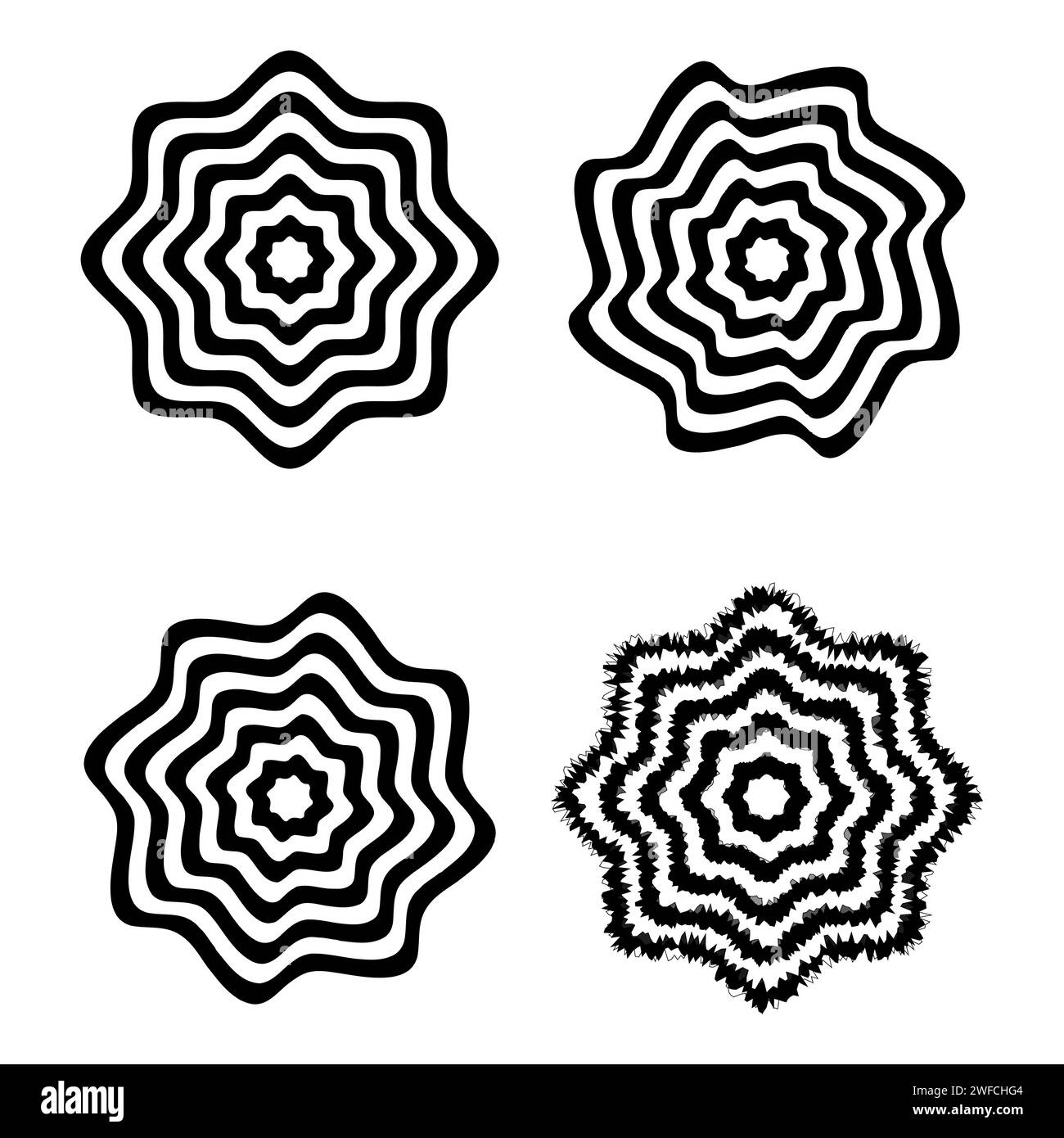 Abstract striped star circles. Explosion effect. Geometric shape ...