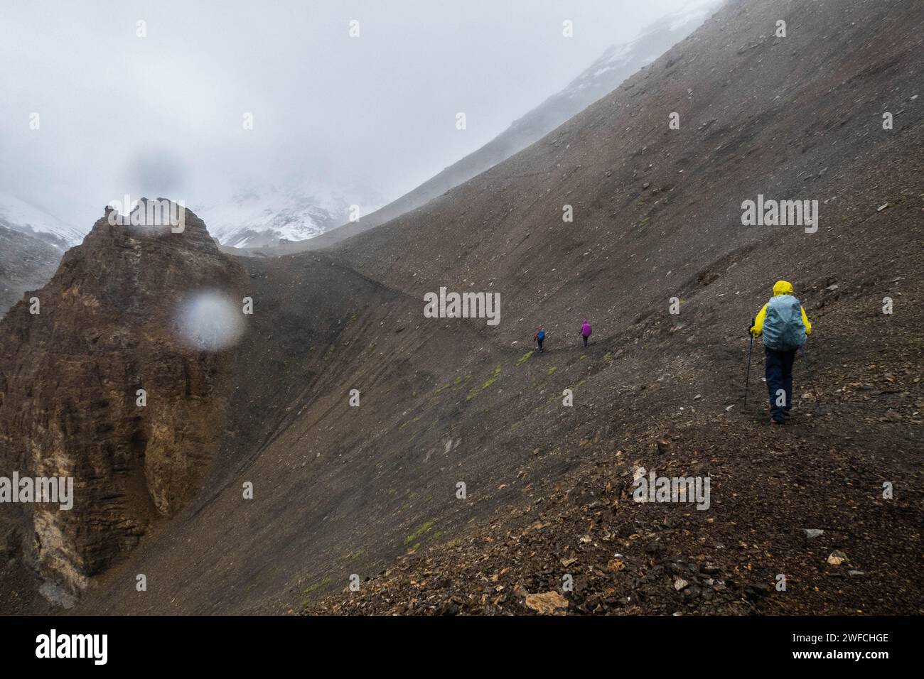 Navigating a precipitous trail in Zanskar, Ladakh, India Stock Photo ...