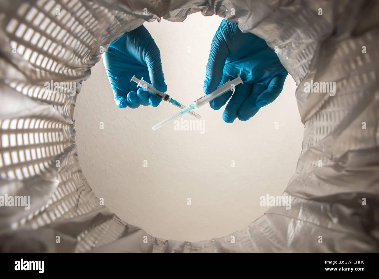 recycling, waste sorting and sustainability concept - doctor or ...