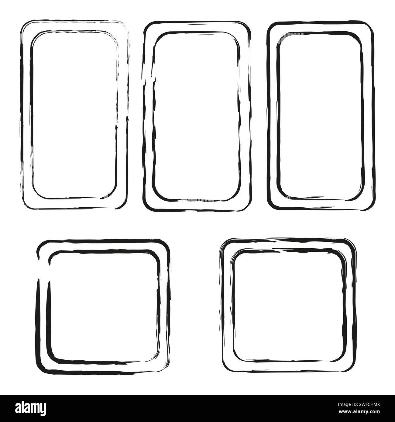 black grunge frames. Edge frame. Abstract texture. Vector illustration ...