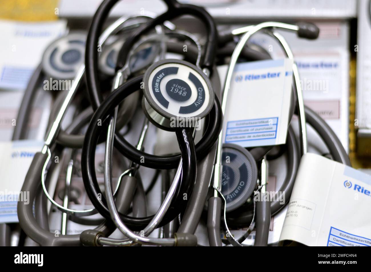 Cairo, Egypt, January 20 2024: Riester's classic stethoscope, for use ...