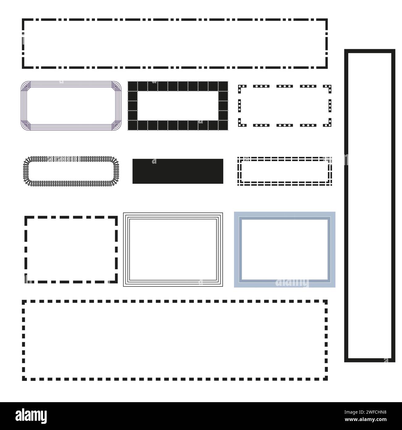 black different frames rectangles. Vector illustration. Stock image. EPS 10 Stock Vector Image ...