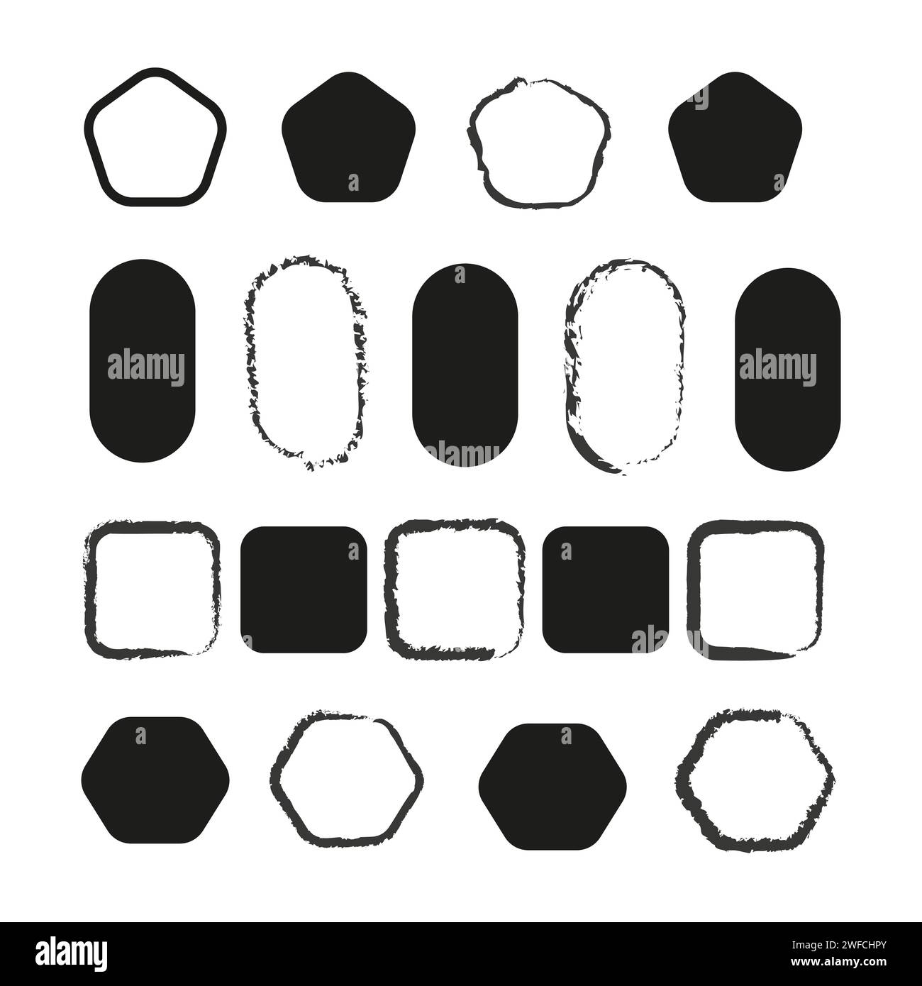Different shapes line art Stock Vector Images - Alamy