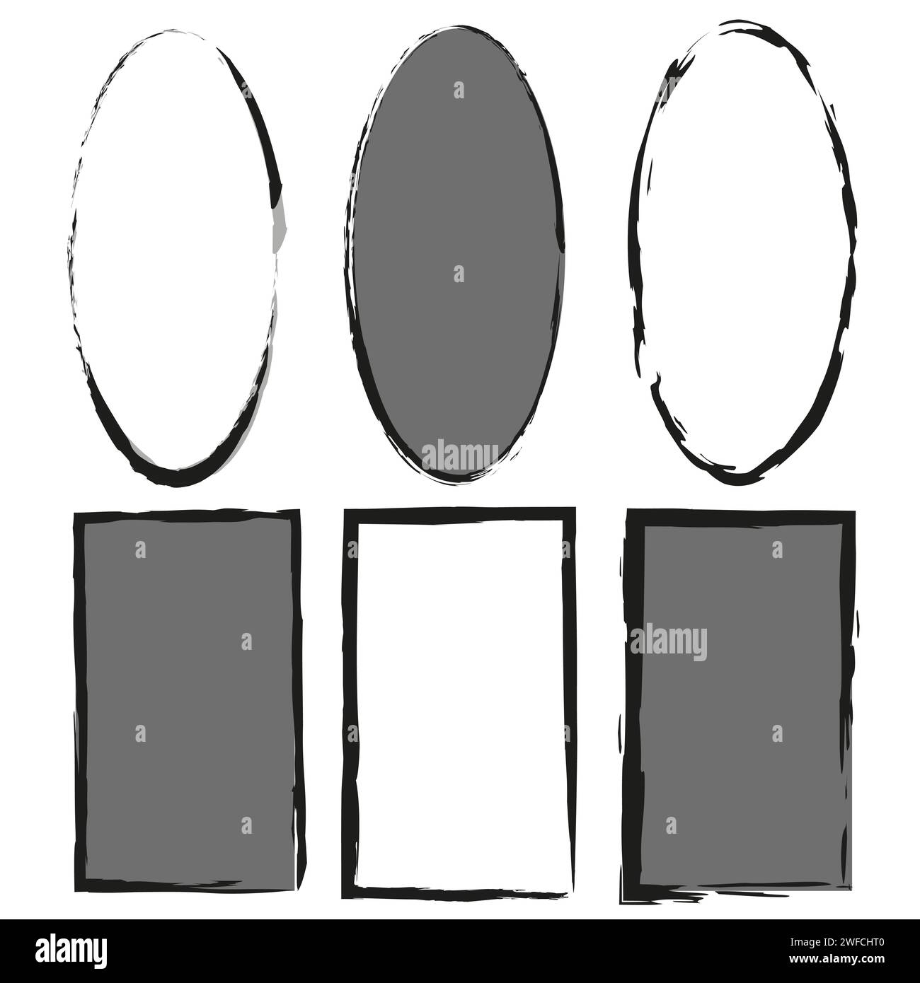 black grunge frames. Edge frame. Abstract texture. Vector illustration ...