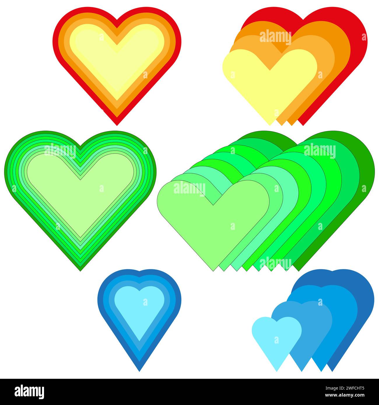 different hearts for celebration design. Vector illustration. Stock ...