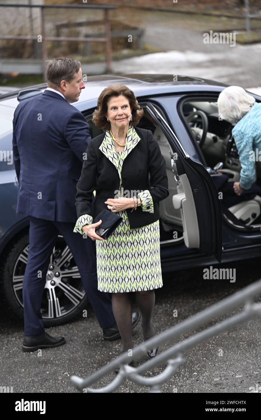 Queen Silvia and Mrs Brigitte Macron visit Rinkebyskolan, in Stockholm ...