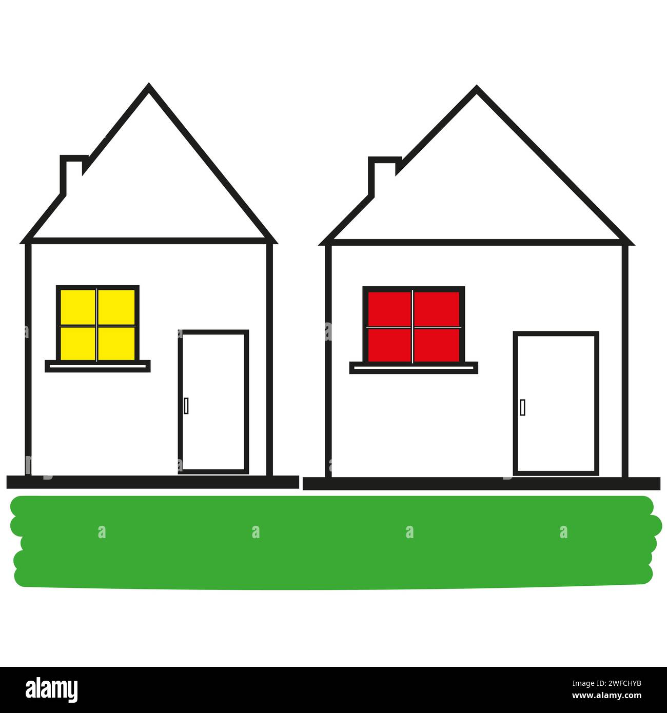 Cartoon hand drawn house. Vector illustration. stock image. EPS 10 ...