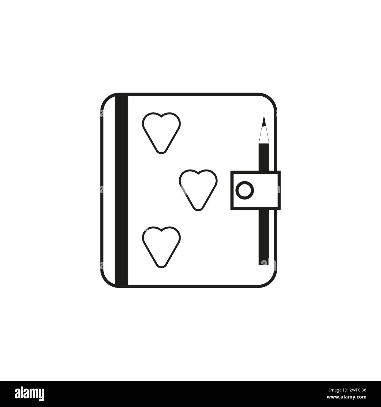 Notepad pencil icon. Education concept. Editable stroke. Vector ...