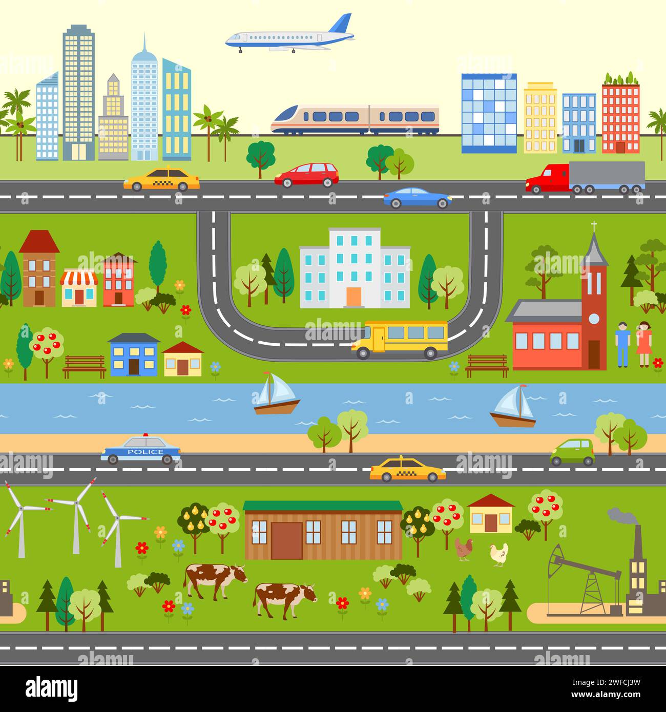 Seamless city map hi-res stock photography and images - Alamy