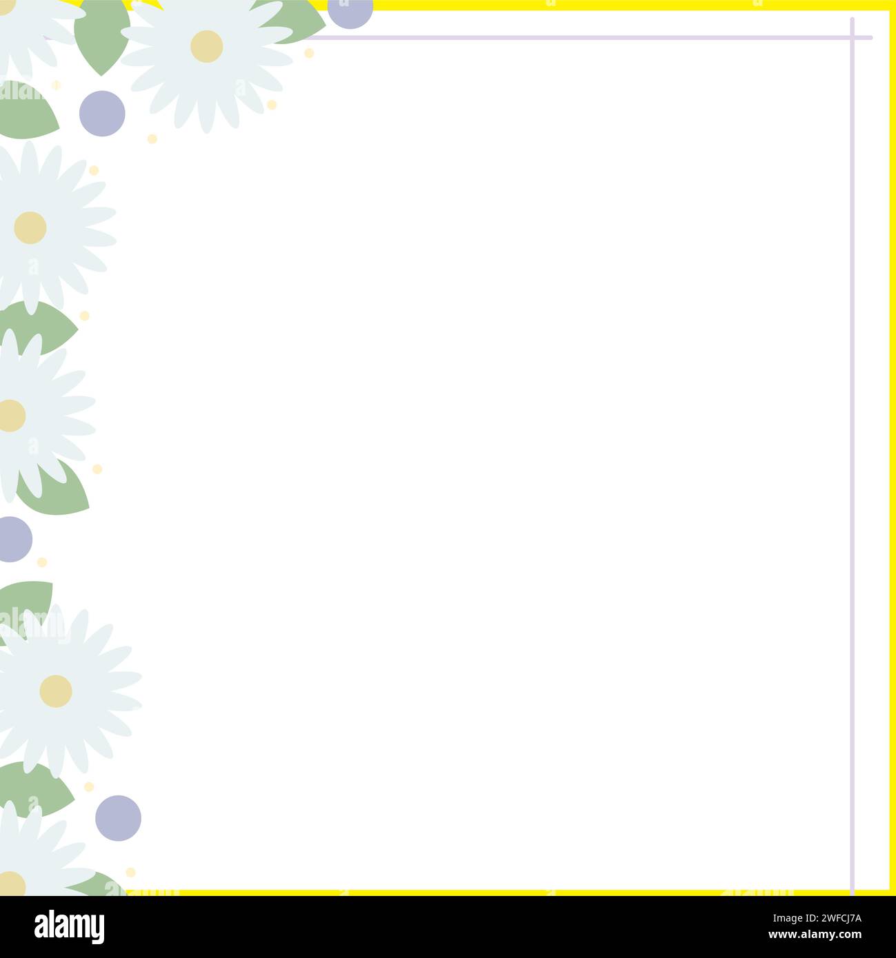 chamomile frame corner. Spring decoration frame design. Spring bouquet ...