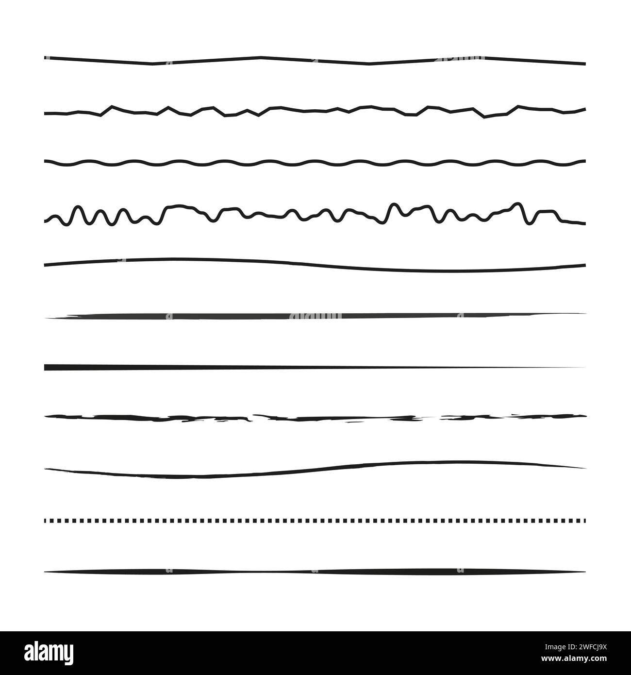 lines marker by hand. underline, emphasis set. Vector illustration ...