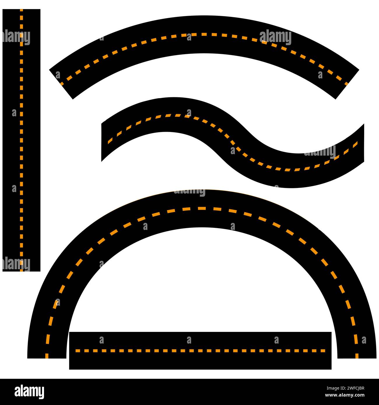 Parts of the road. Travel concept. Vector illustration icon. Vector ...