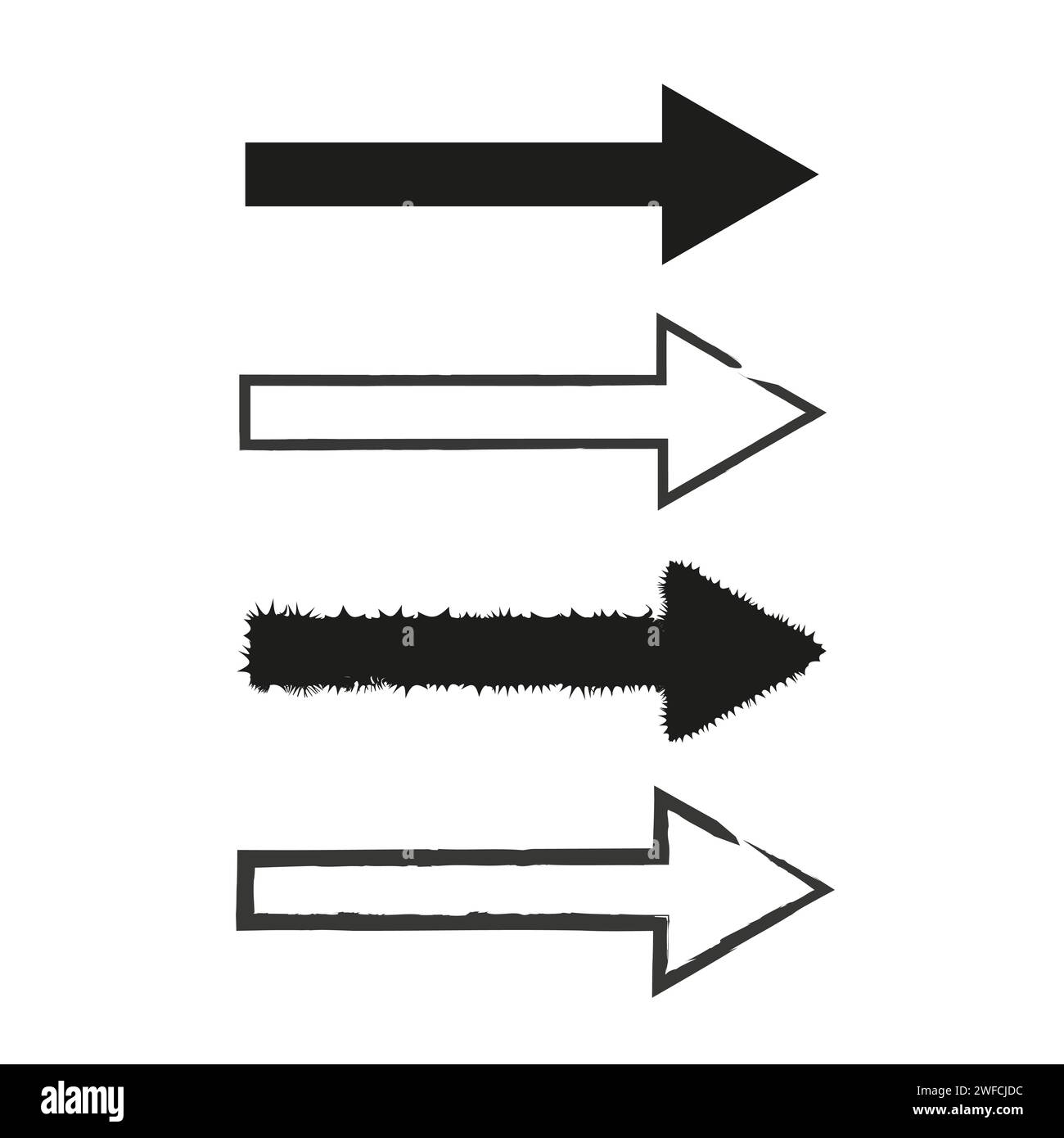 Different unique brush arrows. Exclusive arrow design. stock image. EPS ...